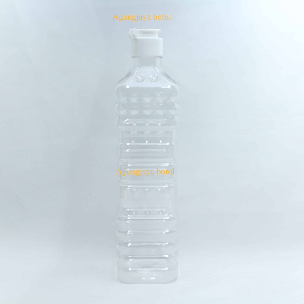 Jual Botol Pet 900 ml Minyak Goreng Kotak Baru Gth Natural Tutup Fliptop Jamur / Botol Plastik ...