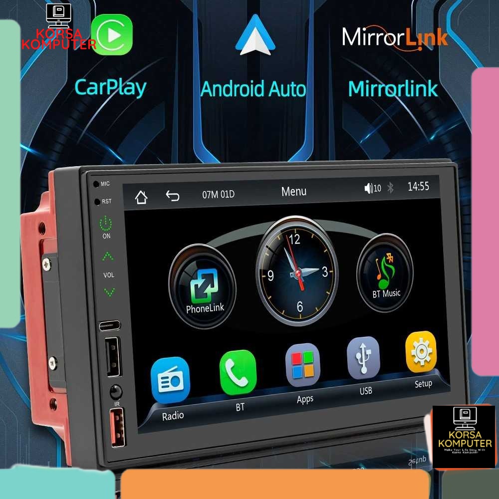 Jual Head Unit CarPlay Double DIN Stereo Handsfree Car Play Dobel Din ...