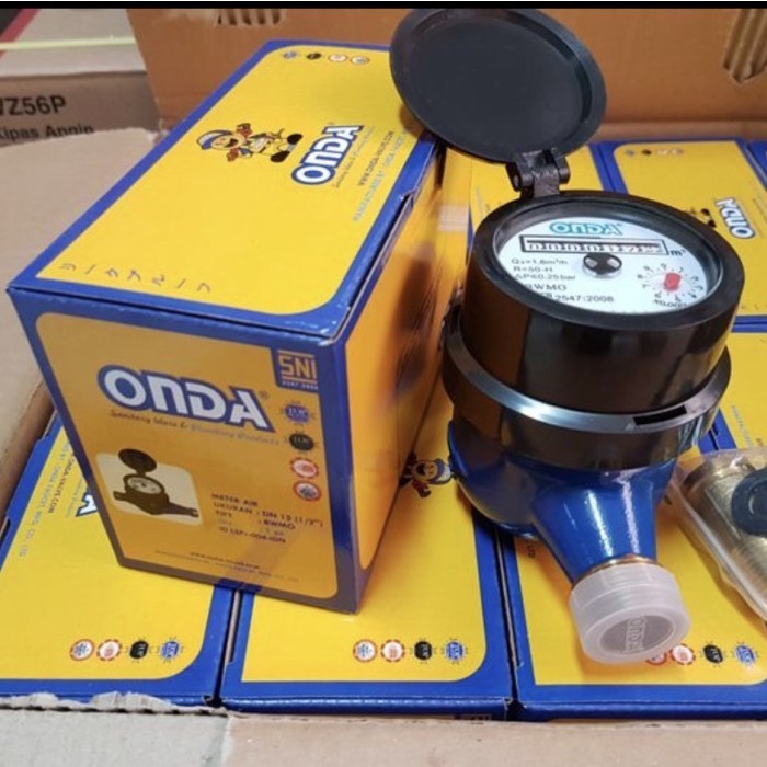 Jual 1/2" Water Meter / Flow meter / Meteran Air (ONDA) 1/2 inch Brass | Shopee Indonesia