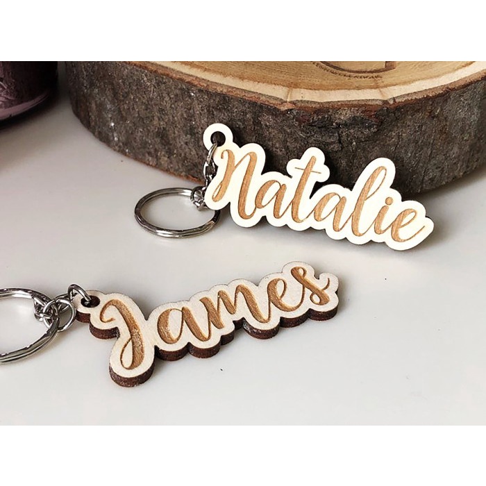 Jual Custom Gantungan Kunci Kayu Nama Grafir Wooden Keychain | Shopee ...