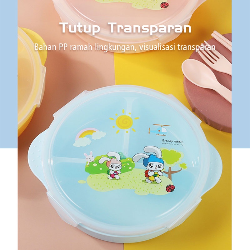 Jual Kotak Makan Siang Jerami Gandum Piring makan malam beruang kartun Peralatan makan bayi Set ...