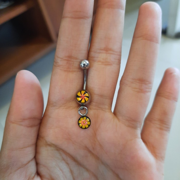 Jual NAVEL BELLY TINDIK PUSAR PERUT TUBUH BODY PIERCING SURGICAL STEEL BUKAN TITANIUM PN11 ...