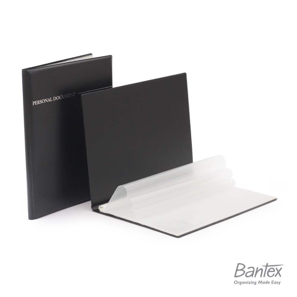 Jual Bantex Clear Holder Map Kulit Leather Document Keeper A4 Black ...