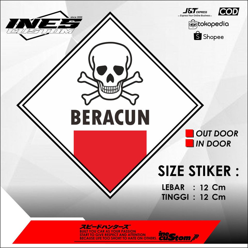 Jual stiker limbah b3 stiker logo limbah berbahaya JDM | Shopee Indonesia
