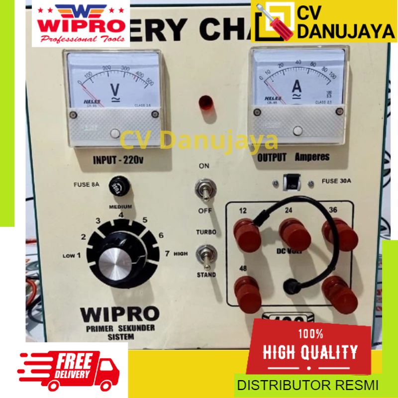 Jual BATTERY Batrai Ces Aki CHARGER ACCU 100A WIPRO WP 100AHR Ces Cas ...