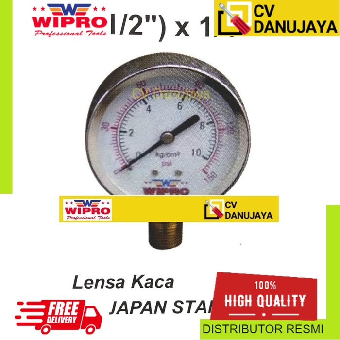 Jual Pressure Gauge Alat Ukur Manometer Angin Udara 2 1/2" x 1/4" Size ...