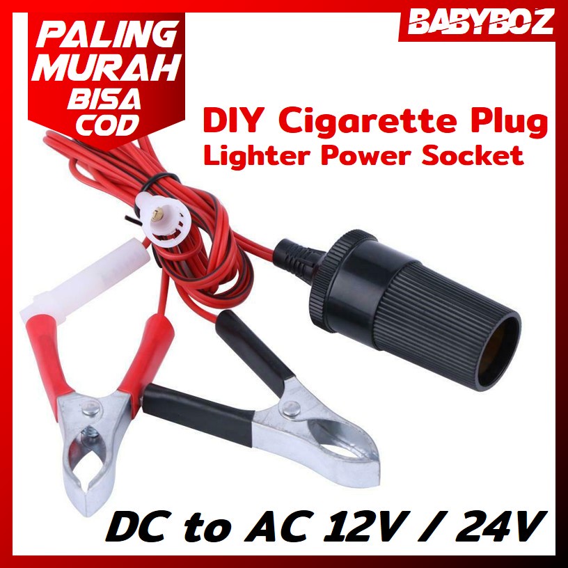 Jual BBM - HYK DIY Terminal Clip-on Aki Mobil Cigarette Plug Power ...