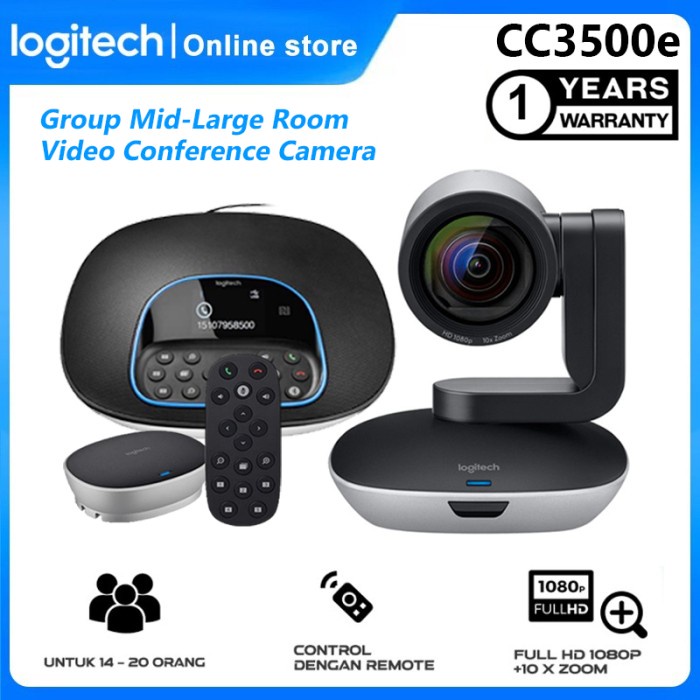 Jual LOGITECH GROUP CC3500e Video Live Meeting Rapat Conference Camera ...