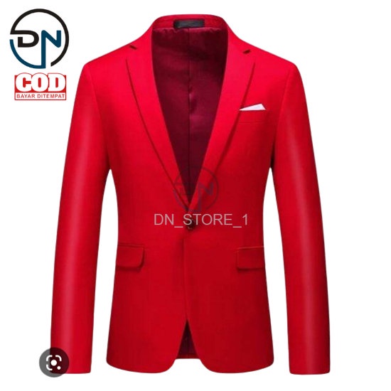 Jual BLAZER JAS PRIA TERBARU / JAS SLIMFIT PRIA WARNA MERAH / JAS ...