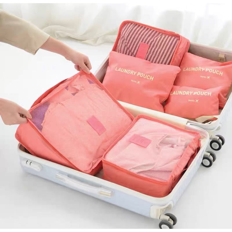 Jual JOLINEOFFICIAL TRAVEL BAG 6 IN 1 LUGGAGE STORAGE SET ORGANIZER ...