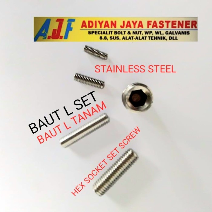 Jual BAUT L TANAM / HEX SOCKET SET SCREW ( DRAT BAUT KUNCI-10 ) 6X6 p.1 ...
