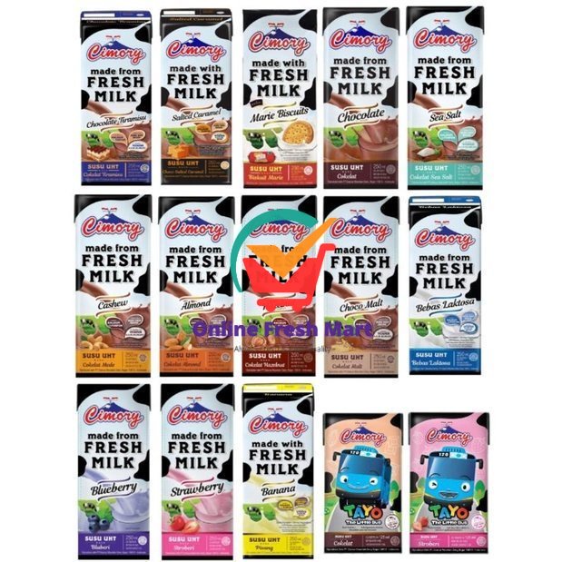 Jual CIMORY UHT Fresh Milk 13 rasa baru tiramisu caramel cokelat ...