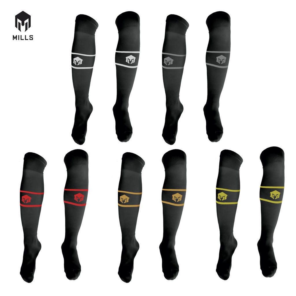 Jual MILLS Kaos Kaki Olahraga Sepakbola Futsal Socks A1 1007 BLACK ...