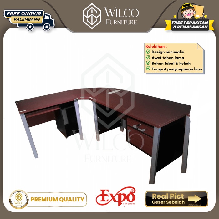 Jual Meja Kantor Letter L Expo / Meja Kerja L Sudut /Meja Meeting PLG ...