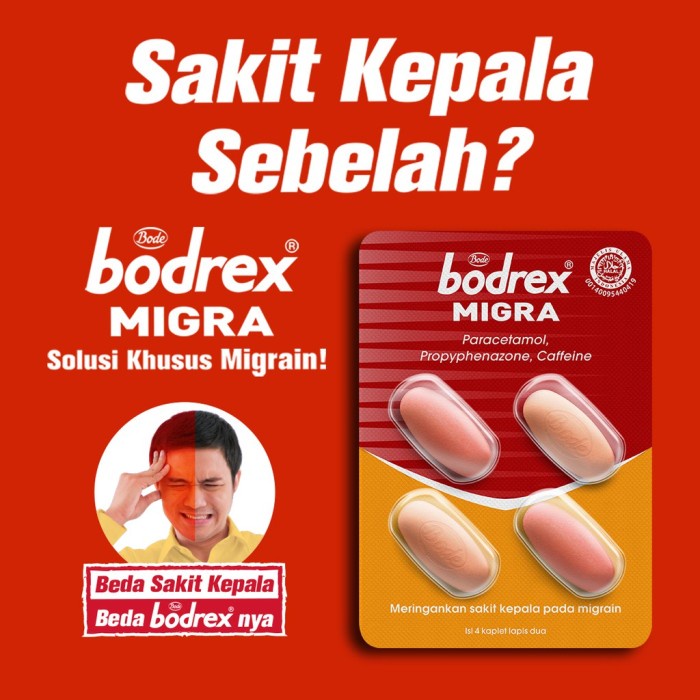 Jual BODREX MIGRA 1 STRIP ISI 4 TABLET | Shopee Indonesia