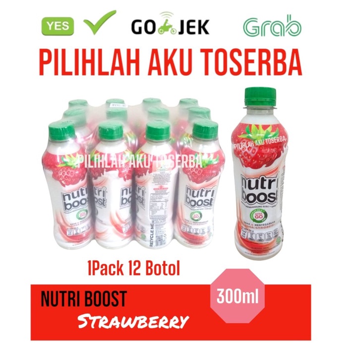 Jual NUTRIBOOST Strawberry Botol Pet 300 ml - ( HARGA 1 PACK ISI 12 ) | Shopee Indonesia