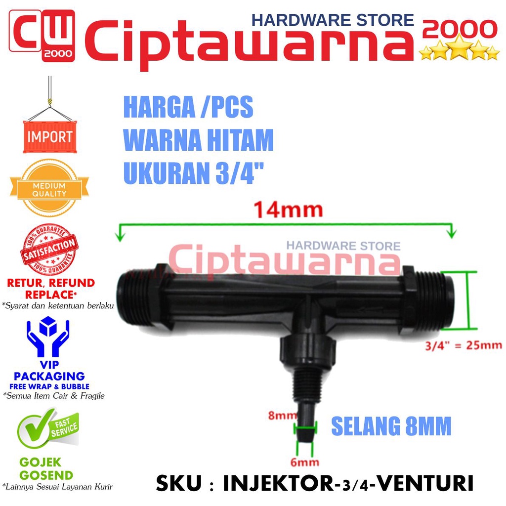 Jual Venturi Injektor 3/4" mixer pupuk taman irigasi injector ...