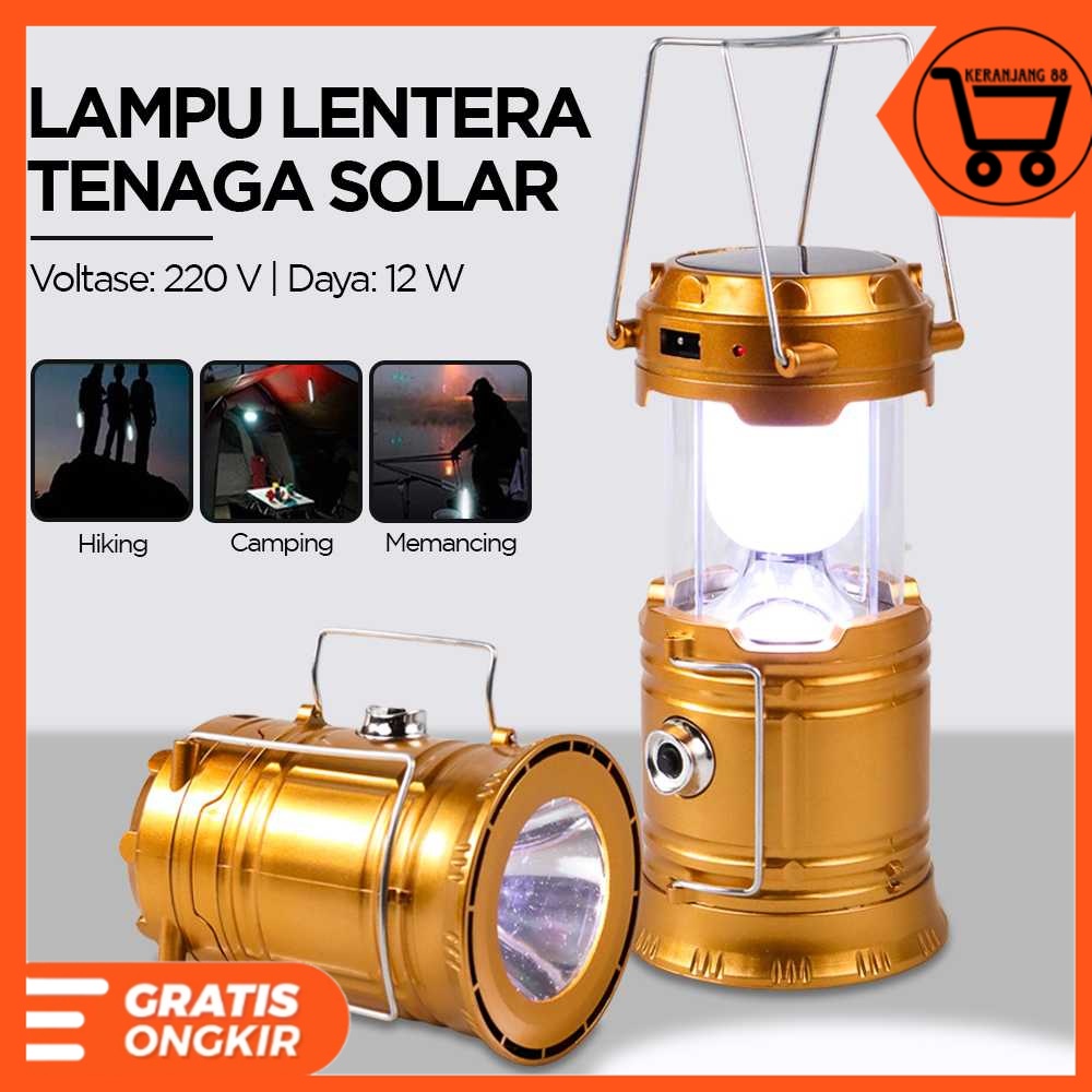 Jual Lampu Lentera Emergency Firehong Tenaga Solar 12W | Shopee Indonesia