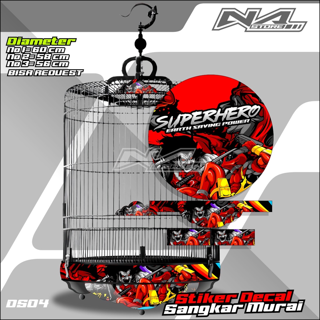 Jual Setiker decal sangkar burung murai, kosan, snagkar bulat custom ...