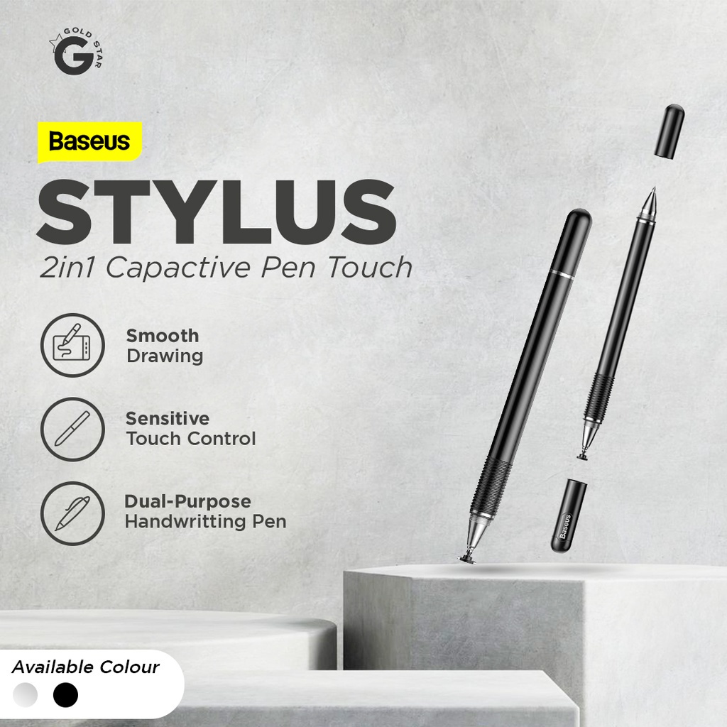 Jual Baseus 2 IN 1 Capacitive Pen Touch Stylus Digital Pen For Ipad ...