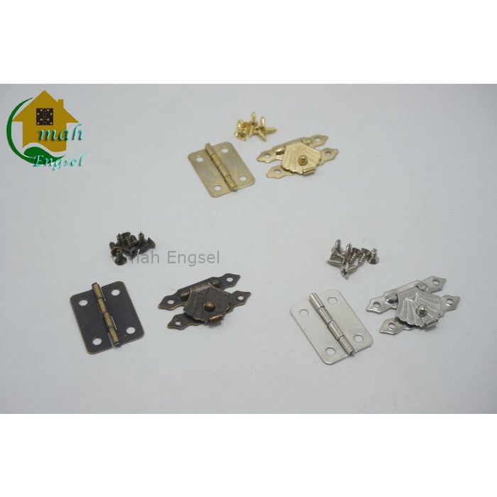 Jual Omah Engsel - [BUNDLE 3] Kunci pengait box 29x19mm + 2 Engsel ...