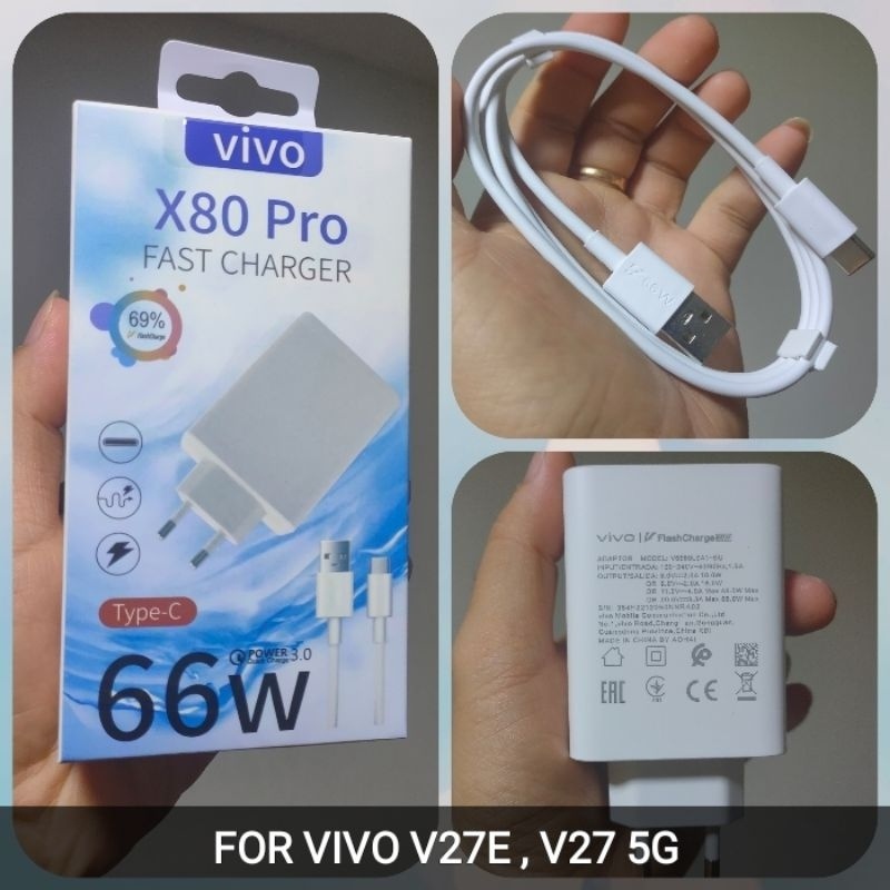 Jual (1SET) CHARGER VIVO V27E , V27 5G FAST CHARGING 66W ORIGINAL ...