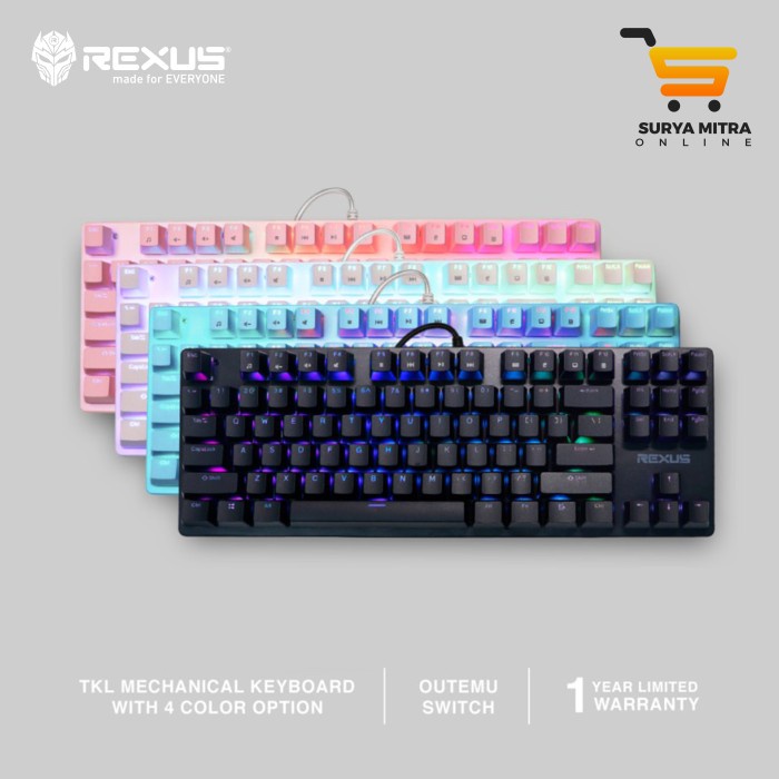 Jual Rexus MX9 TKL Keyboard Gaming Mechanical Legionare MX9 TKL RGB ...