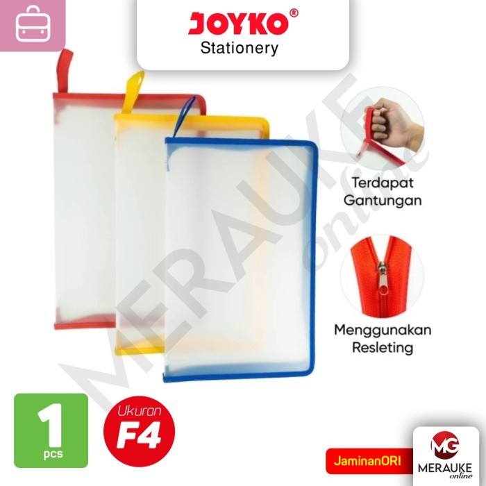Jual Map Plastik Resleting Zipper File F4 Joyko ZF-2539 | Shopee Indonesia