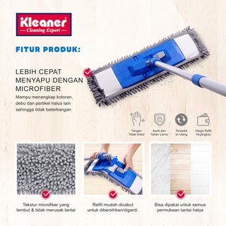 Jual Kleaner Alat Pel Sapu Debu 1 Set Bahan Microfiber Dust Mop ...