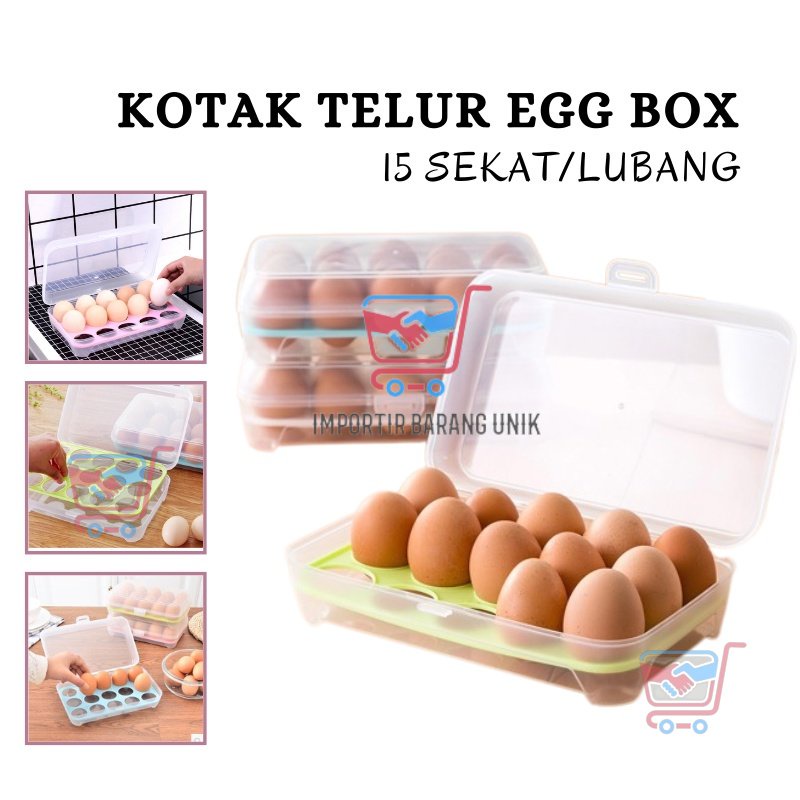 Jual Kotak Telur Egg Box - Tempat Telur 15 Sekat - Box Telur 15 Lubang ...