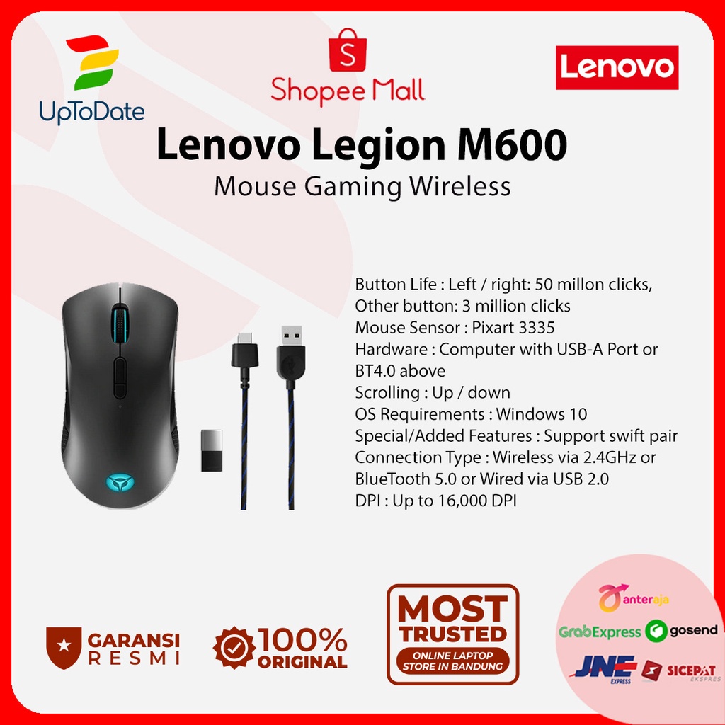 Jual Lenovo Legion M600 Wireless Gaming Mouse | Shopee Indonesia