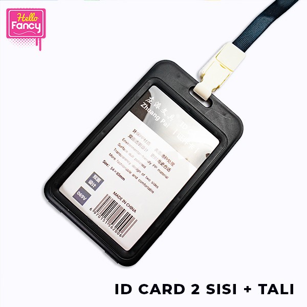 Jual Name Tag ID CARD Holder 2 Sisi Nilon + Tali / Nametag / Id Card ...