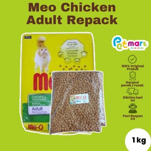 Jual Makanan Kucing Kering Dewasa Meo chicken Repack Adult 1 kg ...