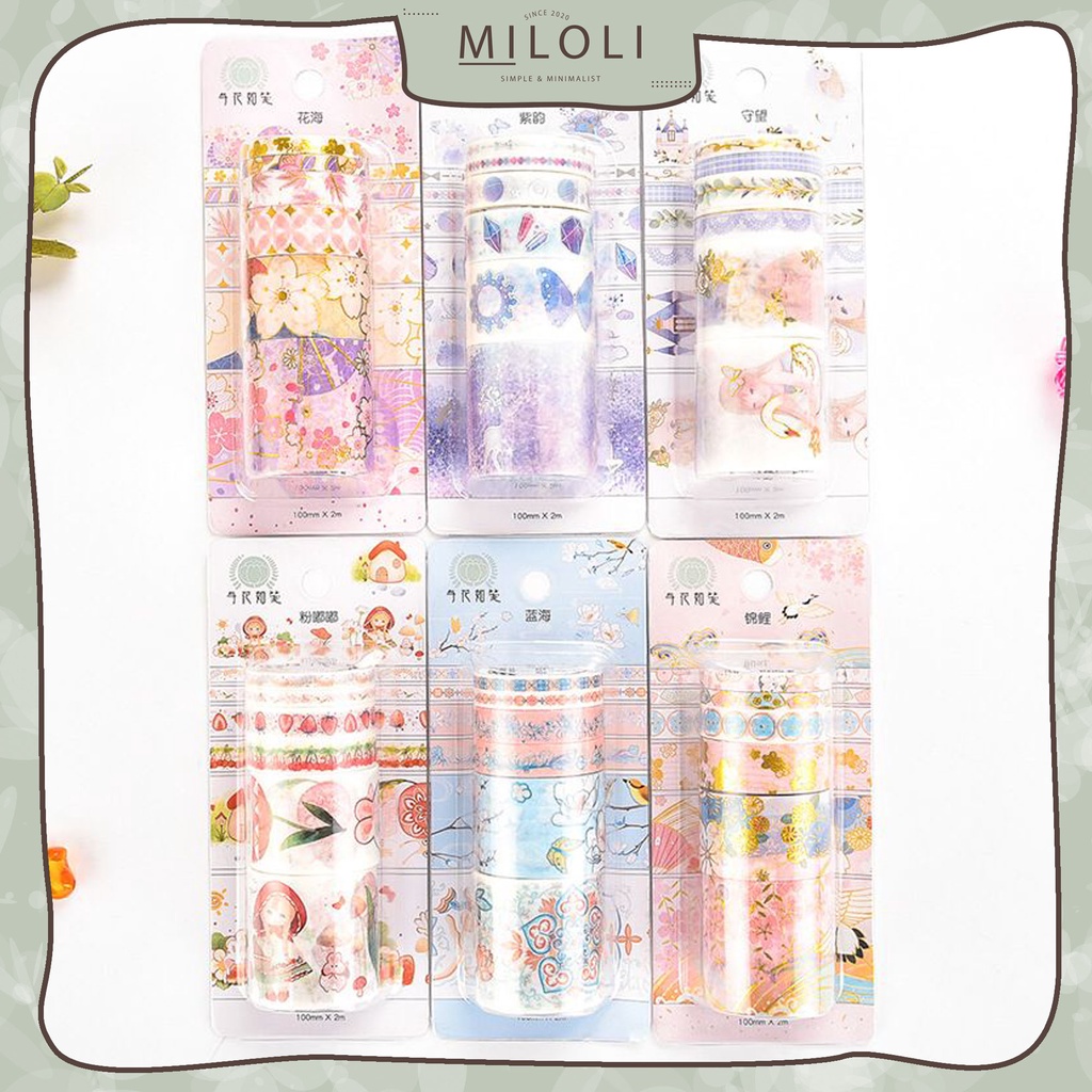 Jual [MILOLI] 6 Rolls ANTIQUE FLOWER PITA Washi Tape Decor Masking Tape ...