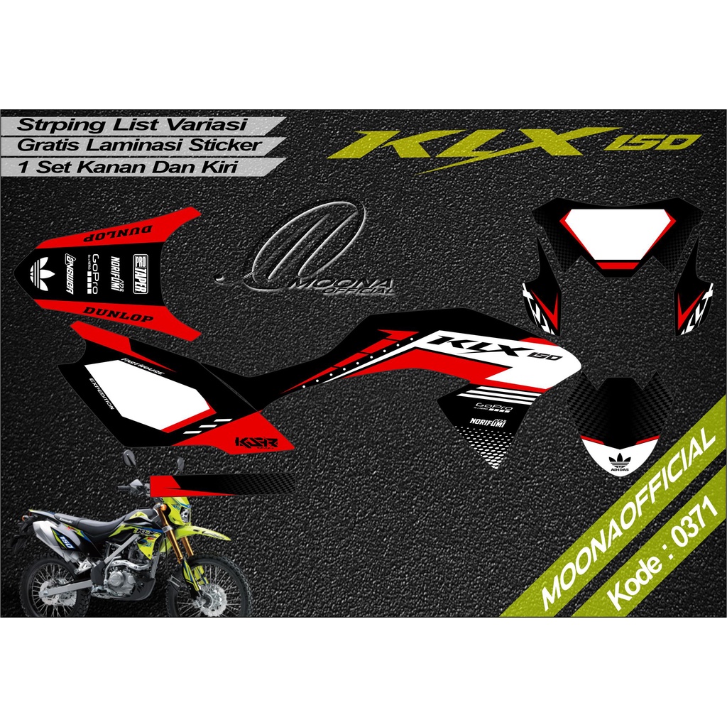 Jual 0371 STRIPING LIST VARIASI KAWASAKI KLX 150 BF ( COD ) TRANSPARAN ...