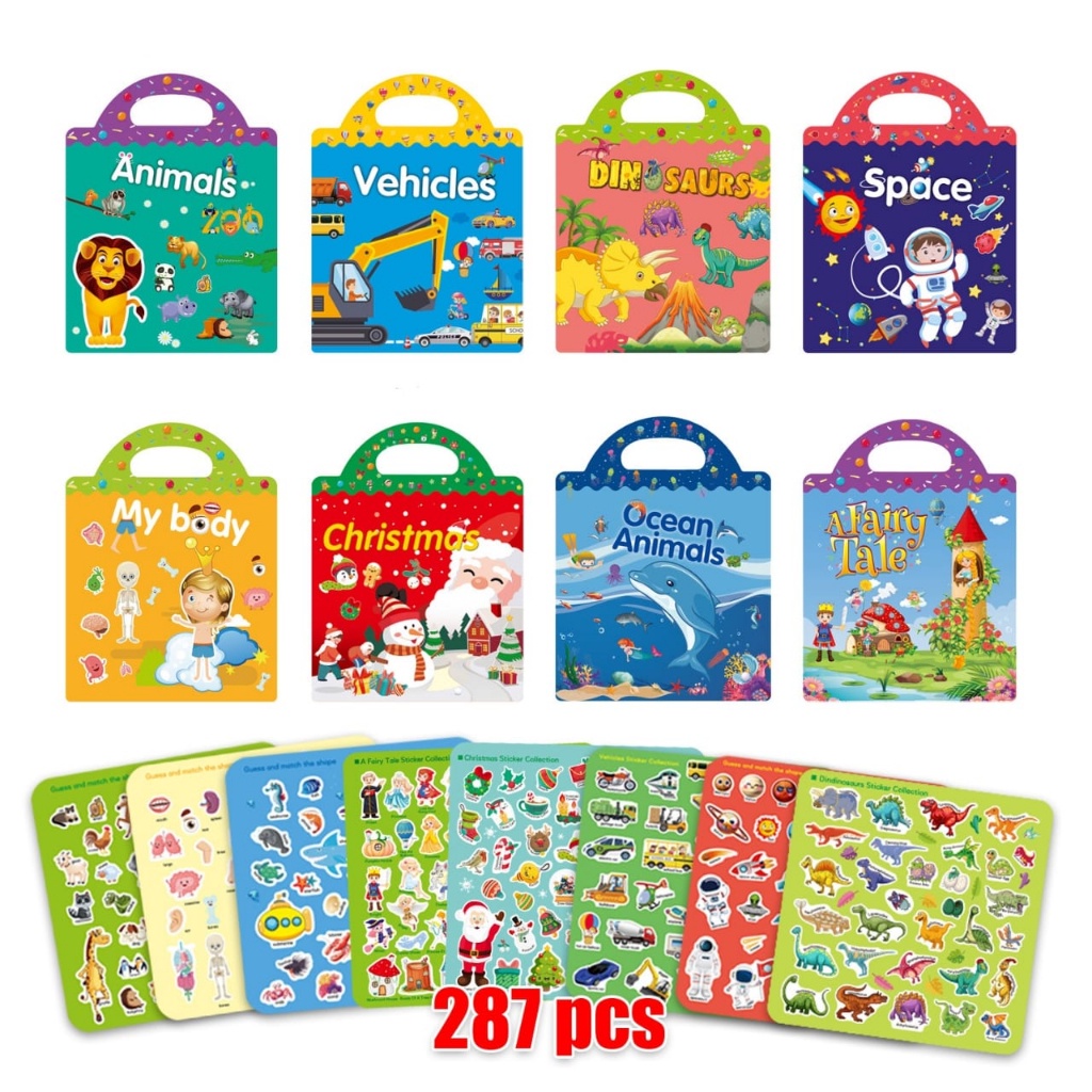 Jual GU Buku Stiker Anak Reusable Sticker DIY Bag Style Book Sticker ...
