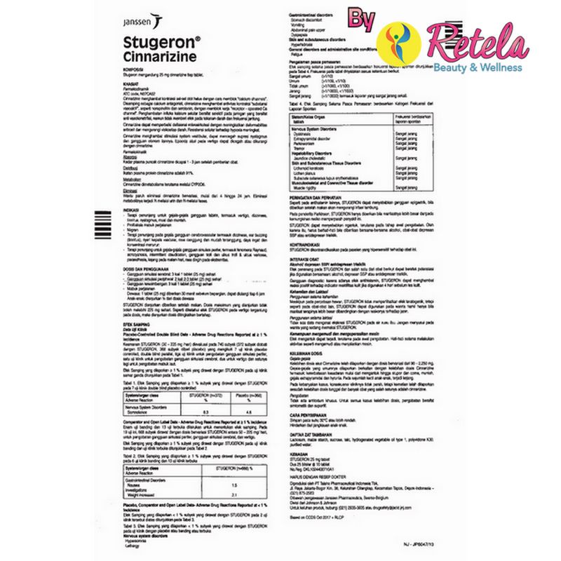 Jual STUGERON 25MG 1 STRIP 10 TABLET | Shopee Indonesia