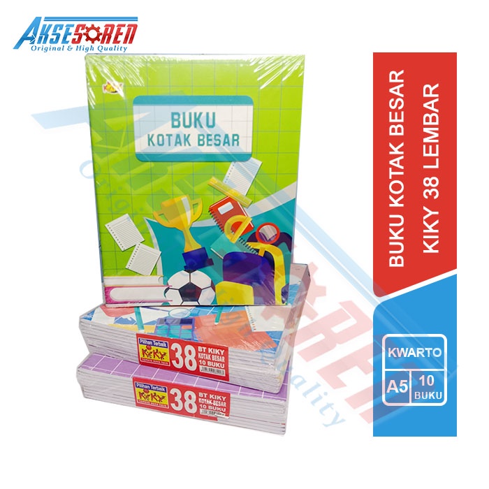 Jual Buku Strimin Kotak Besar Kiky [38 Lembar/1 Pack/10 Buku] / Buku Kotak-kotak Besar / Buku ...