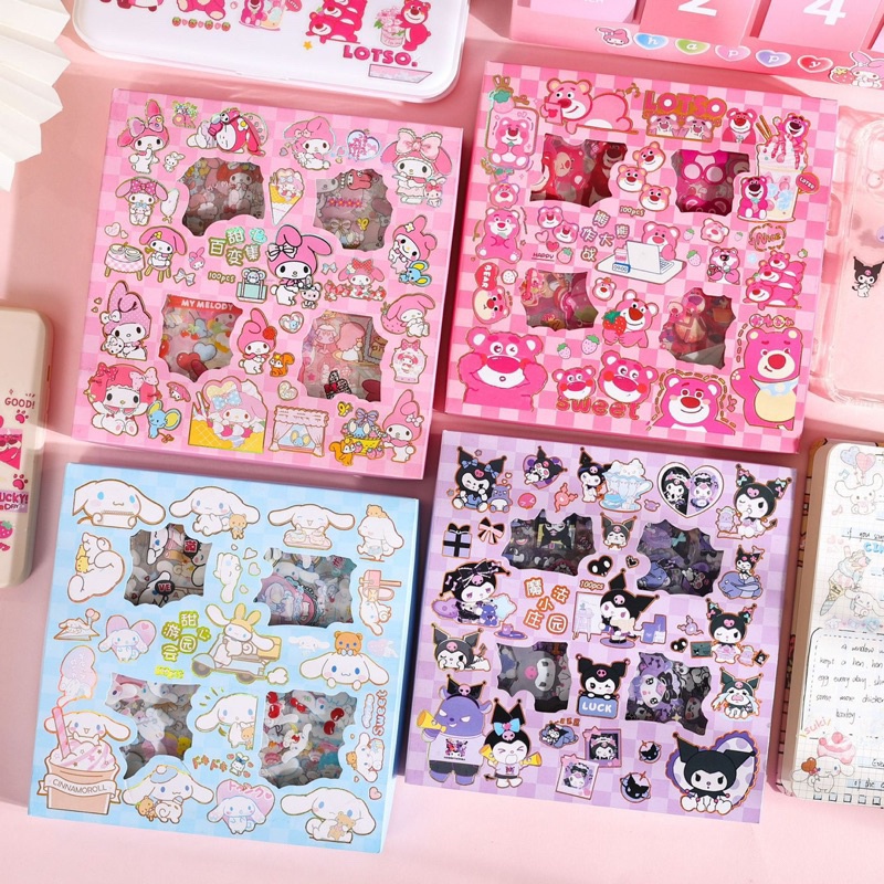 Jual Stiker 100 Lembar Sanrio Stiker Box Murah Kuromi Cinnamoroll My