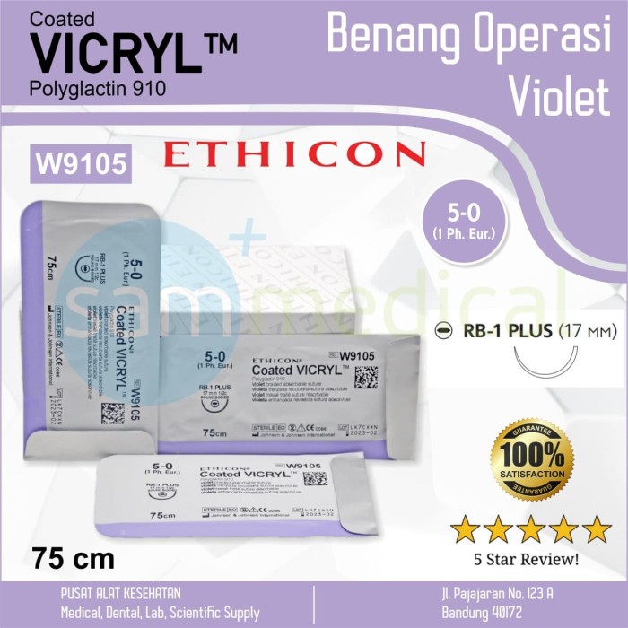 Jual Vicryl Benang Bedah No 5.0 - W9105/PCS | Shopee Indonesia