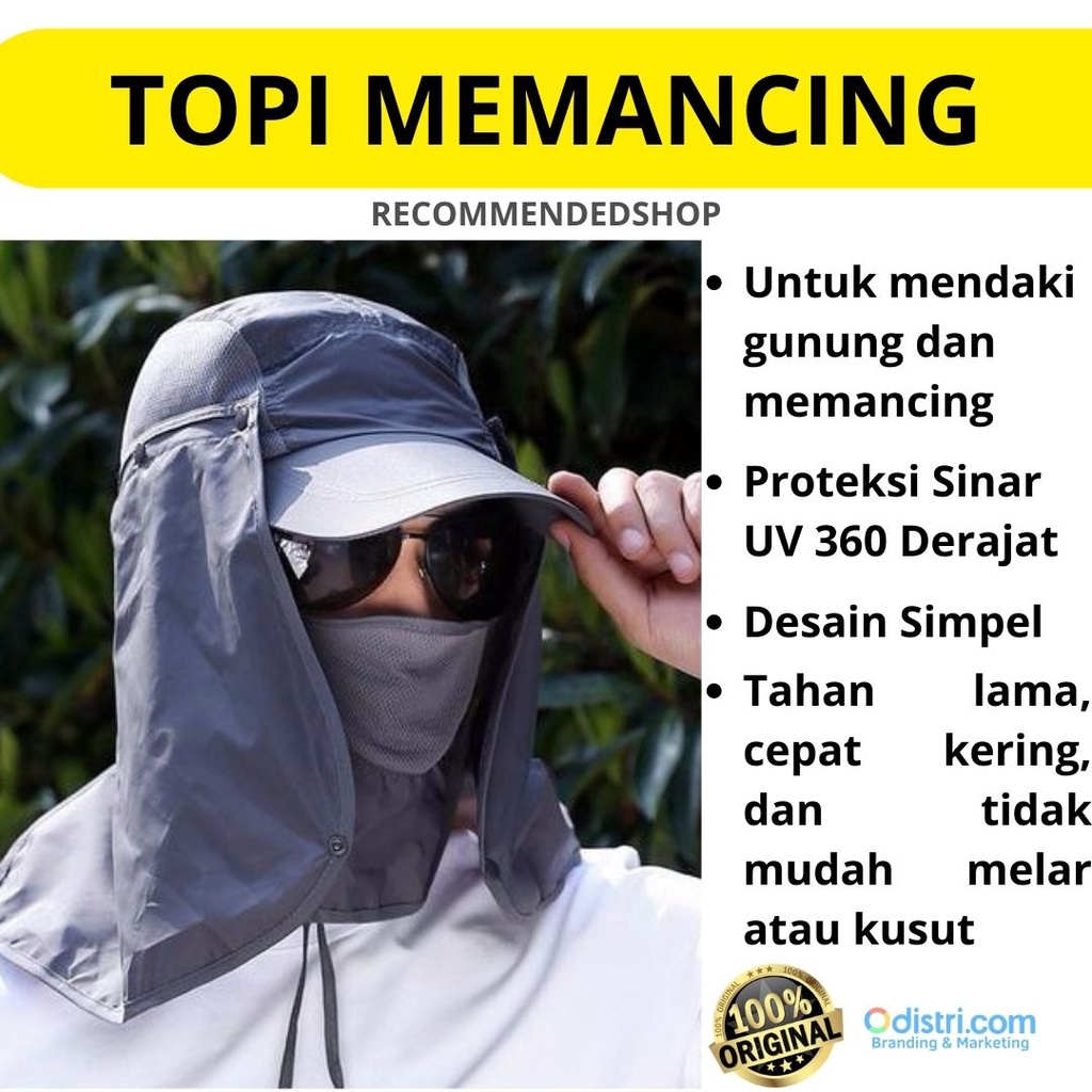 Jual Topi Memancing Naik Gunung Tentara Jepang Anti UV Matahari Hat Cap ...