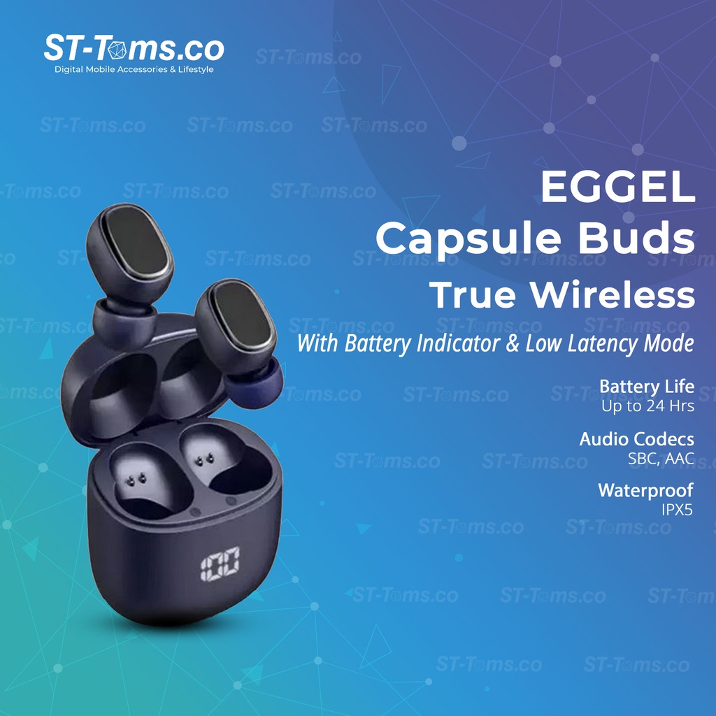 Jual Eggel Capsule Buds In Ear TWS True Wireless With Battery Indicator ...