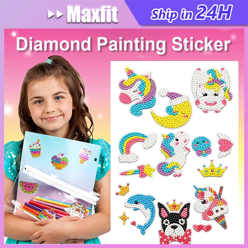 Jual 12Pcs Stiker Diamond Kit Kartun Imut Diy Stiker Diamondpainting ...