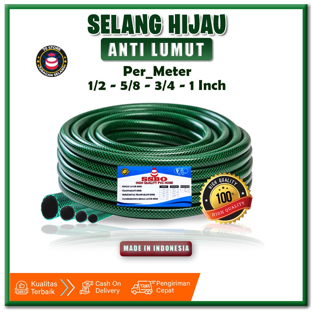 Jual SELANG AIR BENANG PERMETER / SELANG TAMAN HIJAU ANTI LUMUT HIJAU PERMETER / SELANG AIR 1/2 ...