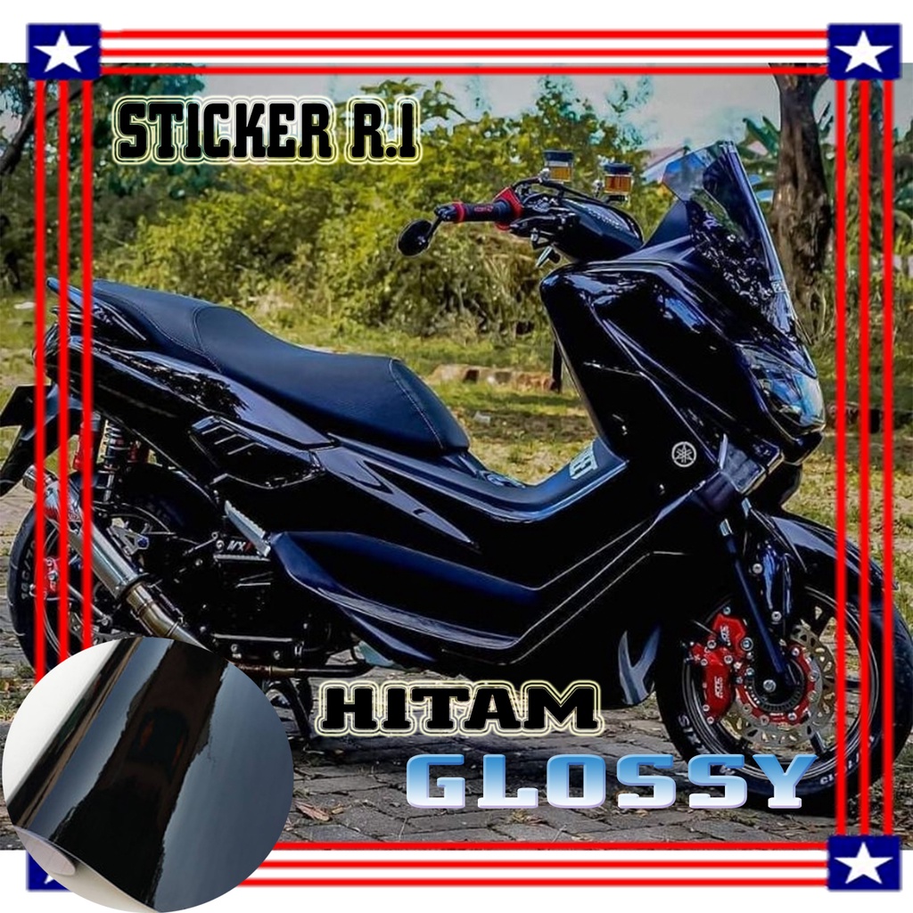 Jual Skotlet Hitam Glossy stiker hitam polos stiker motor hitam ...
