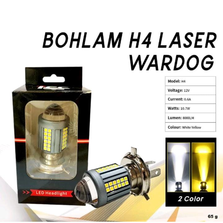 Jual LAMPU LED H4 LASER BOHLAM DEPAN UTAMA MOTOR LED LASER H4 2 WARNA PUTIH KUNING | Shopee ...