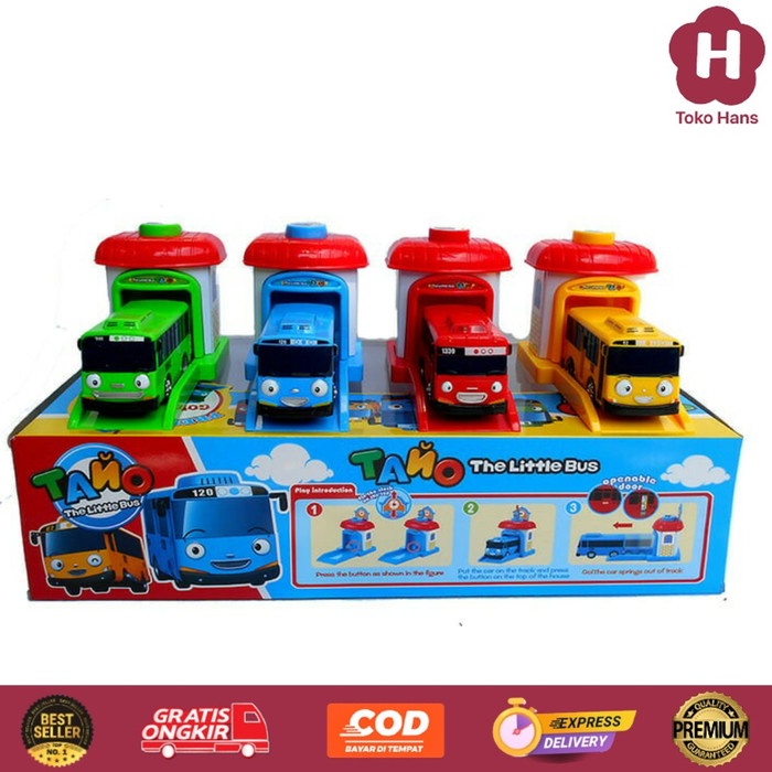 Jual Mainan Anak Mobil Little Bus Bis Tayo Garage Garasi Set 4 pcs | Shopee Indonesia