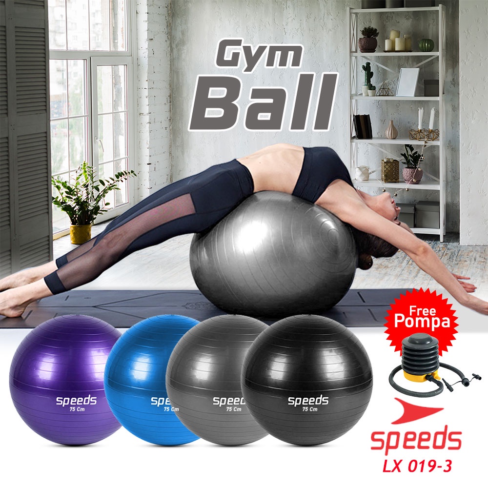 Jual SPEEDS Gym Ball Gymball Bola Yoga Alat Olahraga Rumah Free Pompa ...