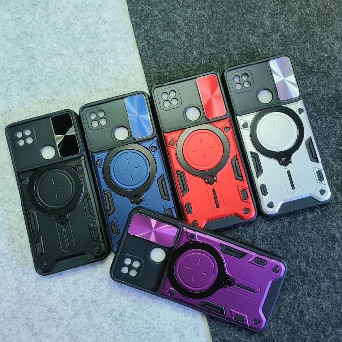 Jual Xiaomi Redmi 9c - Redmi 10a - EvoX Army Flash Flip Lens Armor Case ...