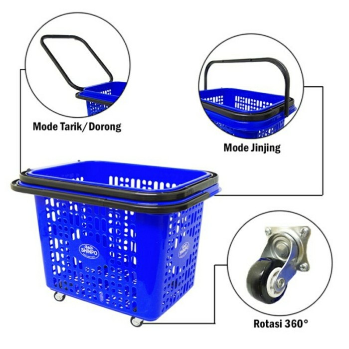 Jual Trolley Keranjang Belanja Roda Shinpo 342 / Trolley Dorong Laundry ...